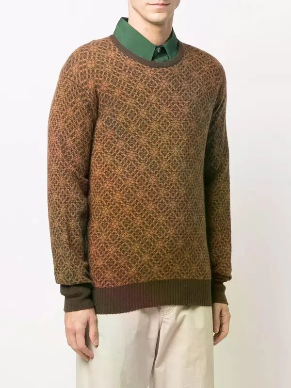 A.N.G.E.L.O. VINTAGE CULT 1970s Geometric Pattern Cashmere Jumper