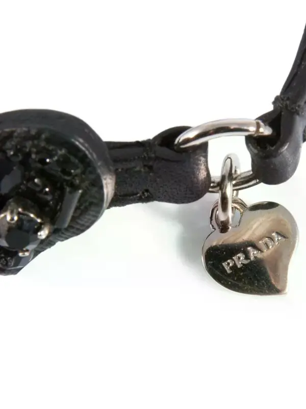 Prada 2000s Embellished Heart Charm Bracelet