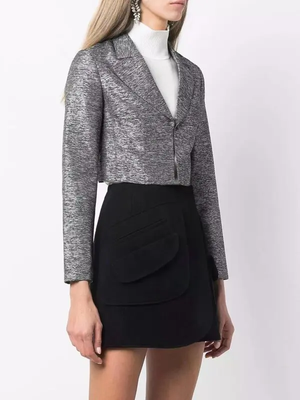 Dior 2000s Mélange Effect Cropped Jacket