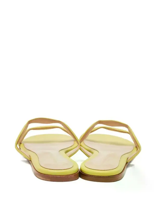 GIANVITO ROSSI Wavy Cut Leather Slides - Yellow