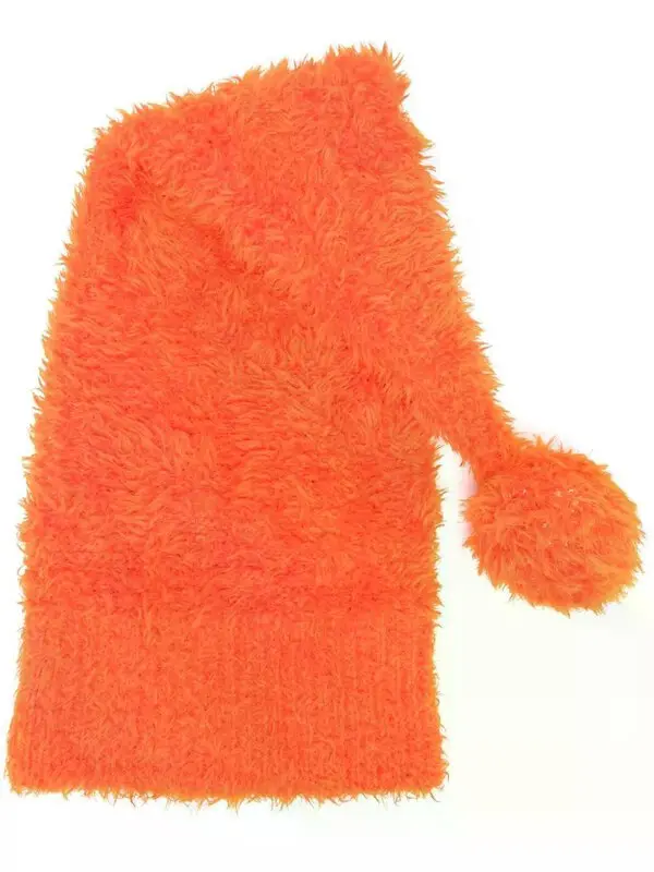 Moschino 2000s Fur-effect Pompom Beanie - Orange