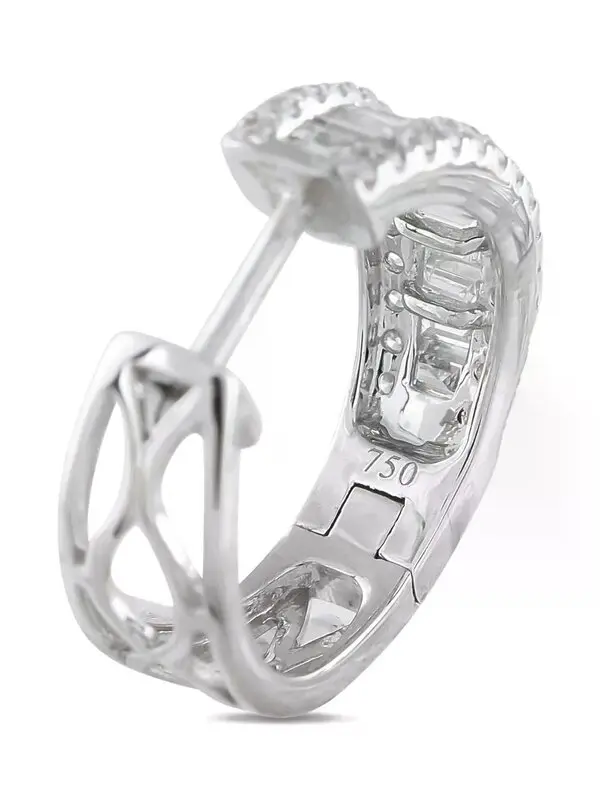 LB EXCLUSIVE 18k White Gold Diamond Hoop Earrings