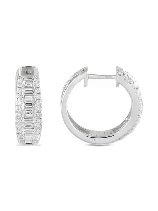 LB EXCLUSIVE 18k White Gold Diamond Hoop Earrings