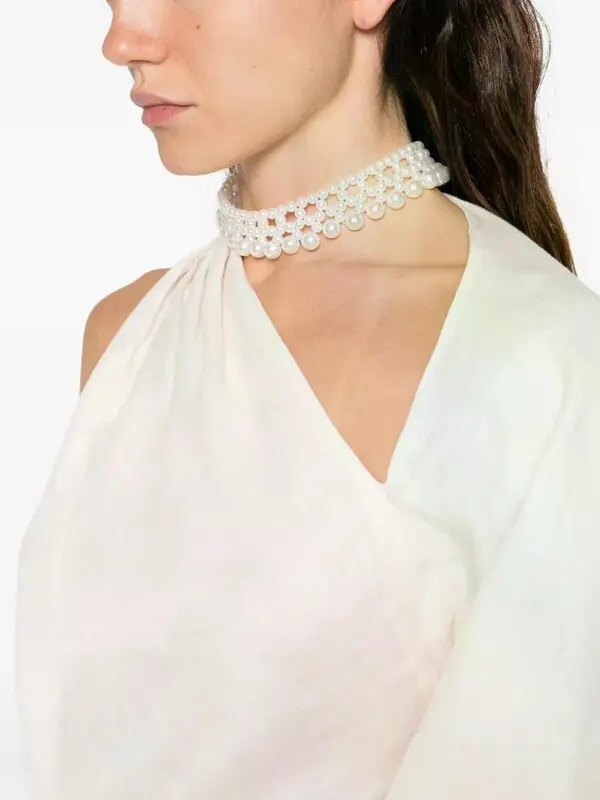 SELF-PORTRAIT Asymmetric Draped Sleeve Top
