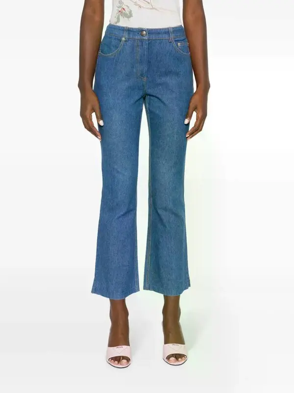 John Galliano 1990s Crochet Detail Cropped Jeans
