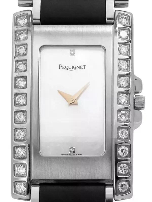 PEQUIGNET Moorea Triomphe 24mm Stainless Steel And Diamond Watch