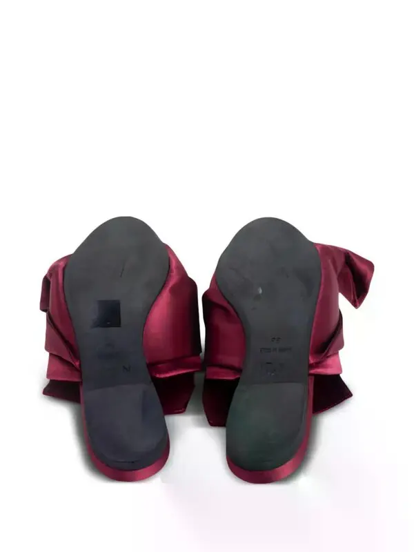 N°21 Twisted Satin Flat Sandals - Red
