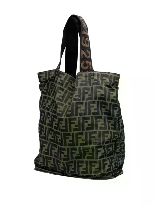 Fendi Zucca Canvas And Nylon Foldable Tote Bag