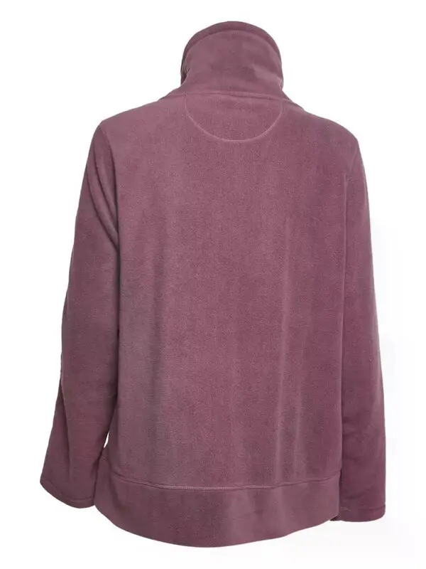 Calvin Klein High Neck Zip Fleece Jacket With Embroidered Logo - Purple