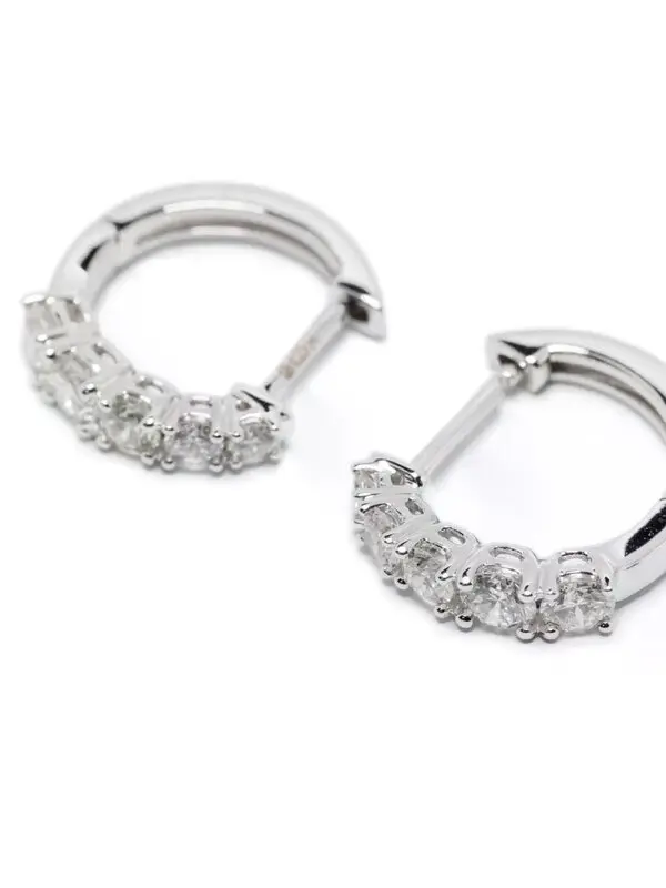 ANITA KO 18k White Gold Diamond Huggie Hoop Earrings