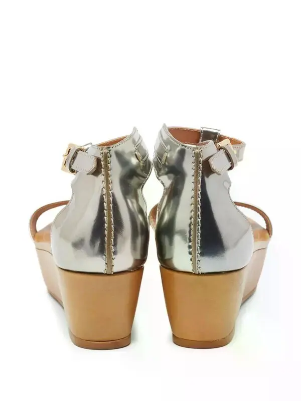 TOD'S Leather Platform Wedge Sandals