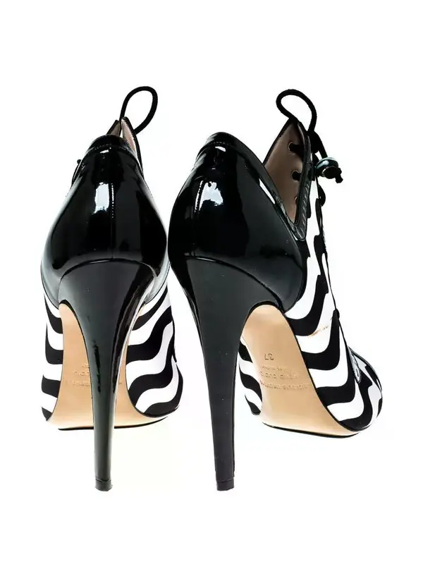 NICHOLAS KIRKWOOD Wave Print Lace-up High Heel Sandals