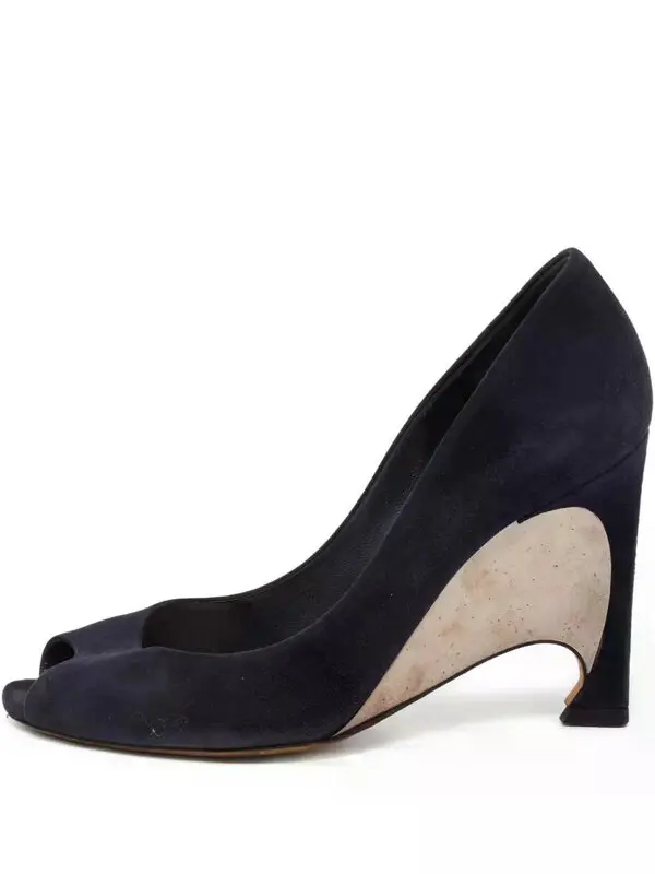 Dior Peep Toe Wedge Pumps
