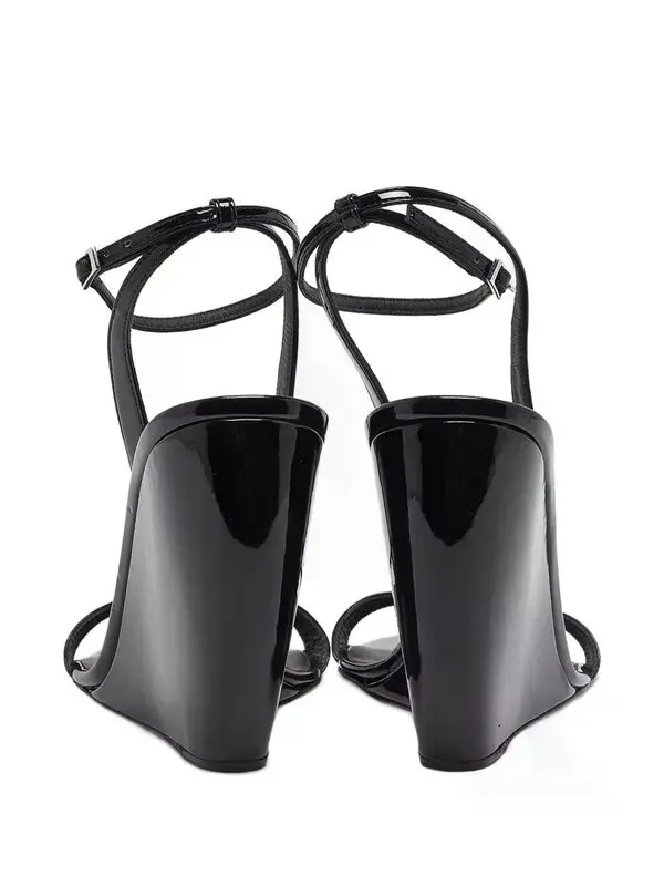 GIUSEPPE ZANOTTI 115mm Patent Leather Wedge Sandals