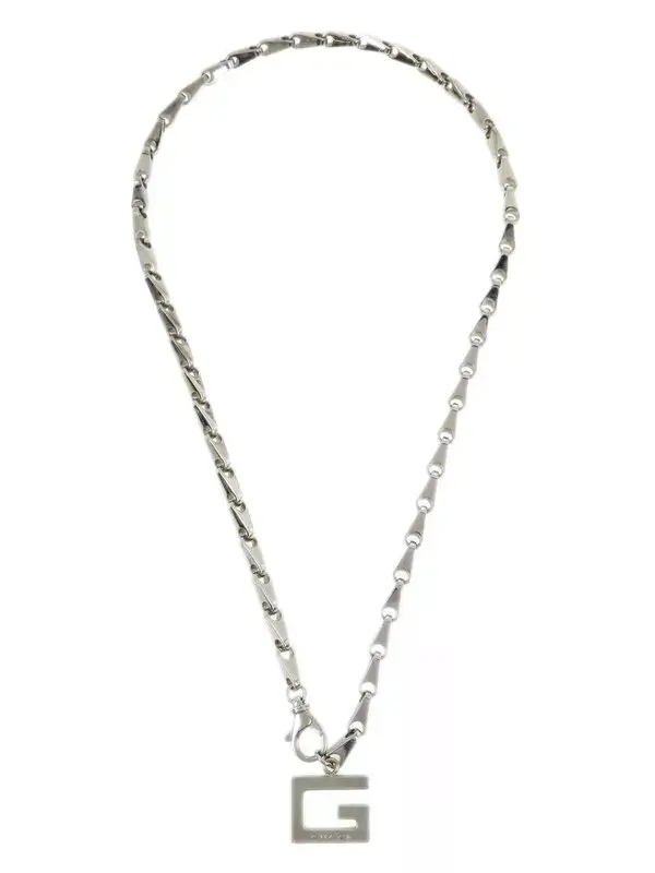 Gucci Plated Logo Pendant Necklace - Silver