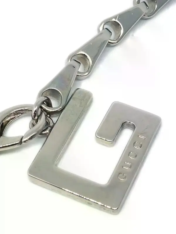 Gucci Plated Logo Pendant Necklace