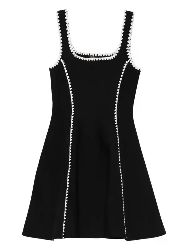 Maje Scalloped-trimmed Knitted Midi Dress