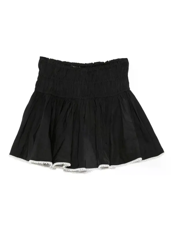Maje Pearl Embellished Flared Mini Skirt - Black