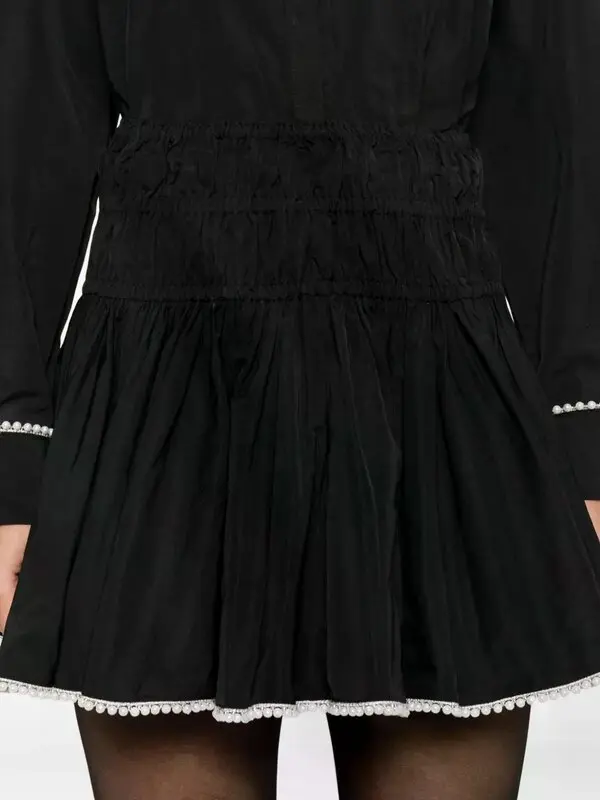 Maje Pearl Embellished Flared Mini Skirt