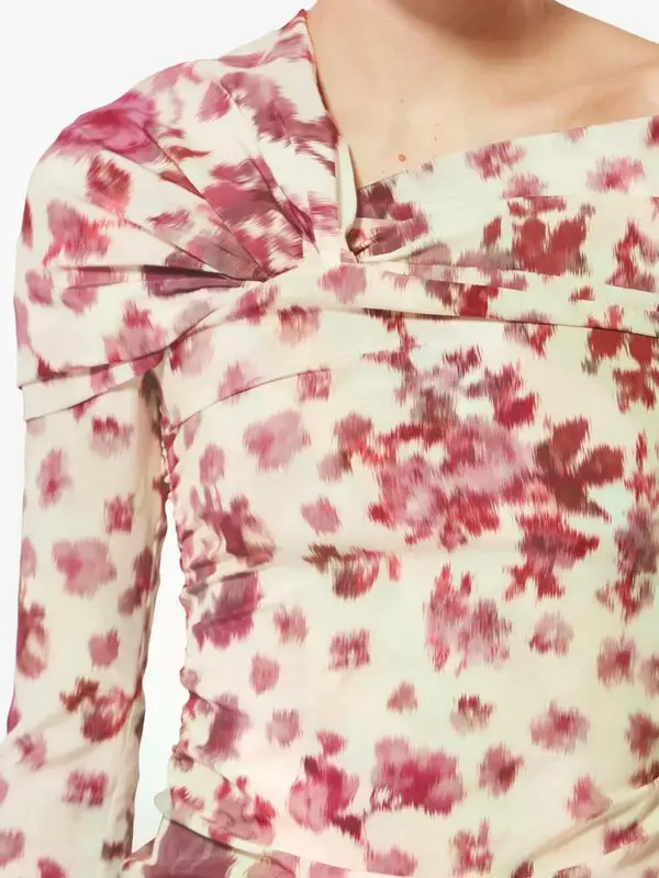 Isabel Marant Étoile Danka Floral Print Off-shoulder Top - Neutrals