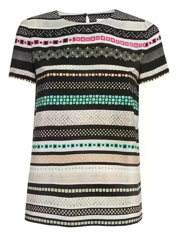 Diane Von Furstenberg Vintage Pattern-embellished Silk T-shirt - Multicolour