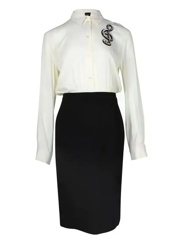 Moschino Music Note Embellished Midi Dress - Black