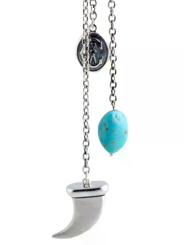 CHARRIOL Tone Stainless Steel Turquoise Stone Necklace