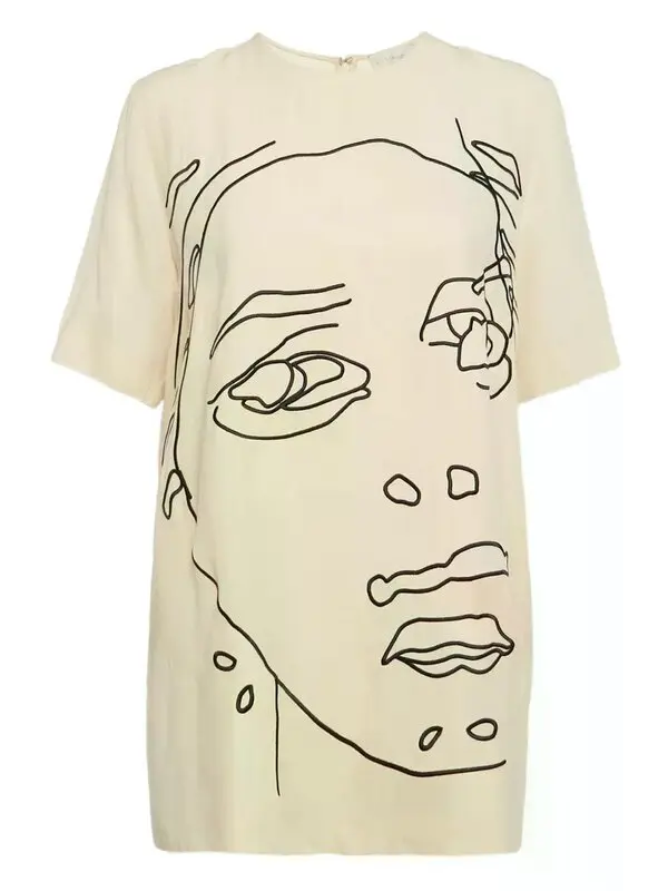 Stella McCartney Silk Mini Dress - Neutrals