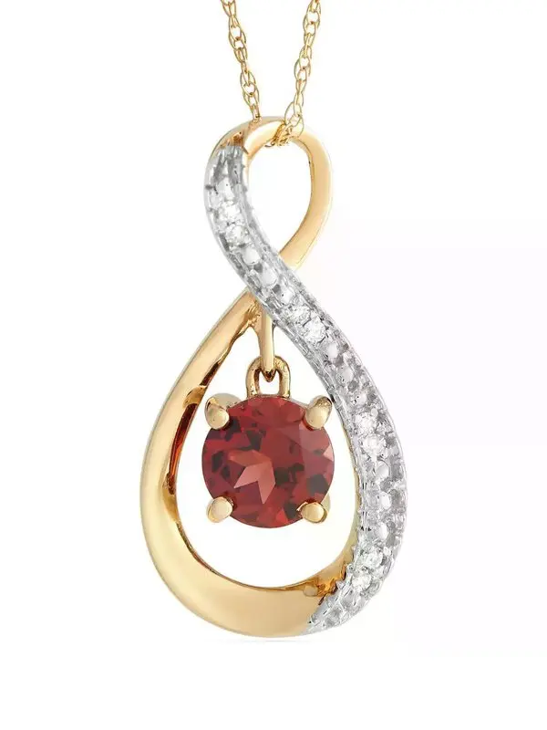 LB EXCLUSIVE 14kt Yellow Garnet And Diamond Necklace - Gold