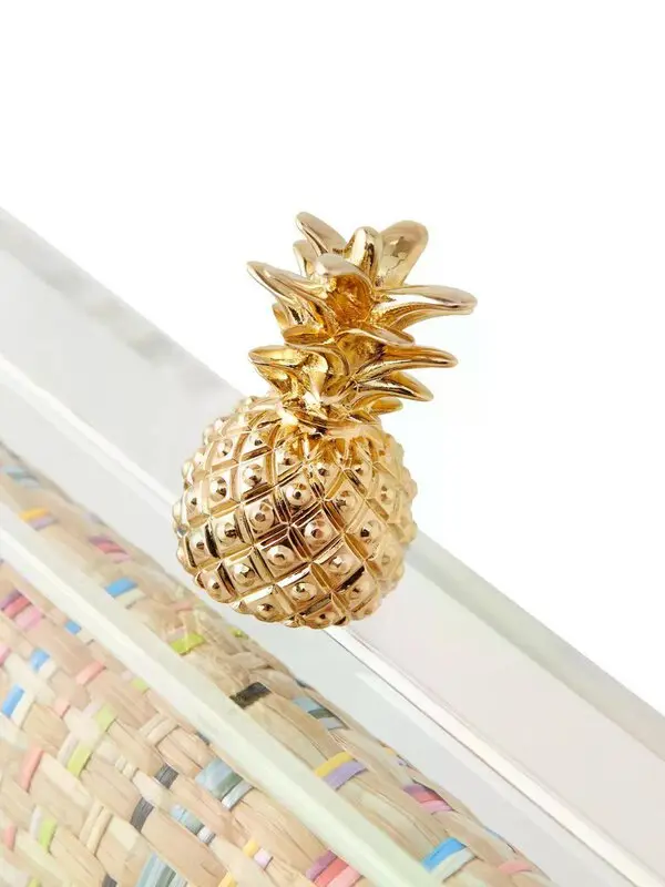 AQUAZZURA Mustique Clutch With Pineapple Detail