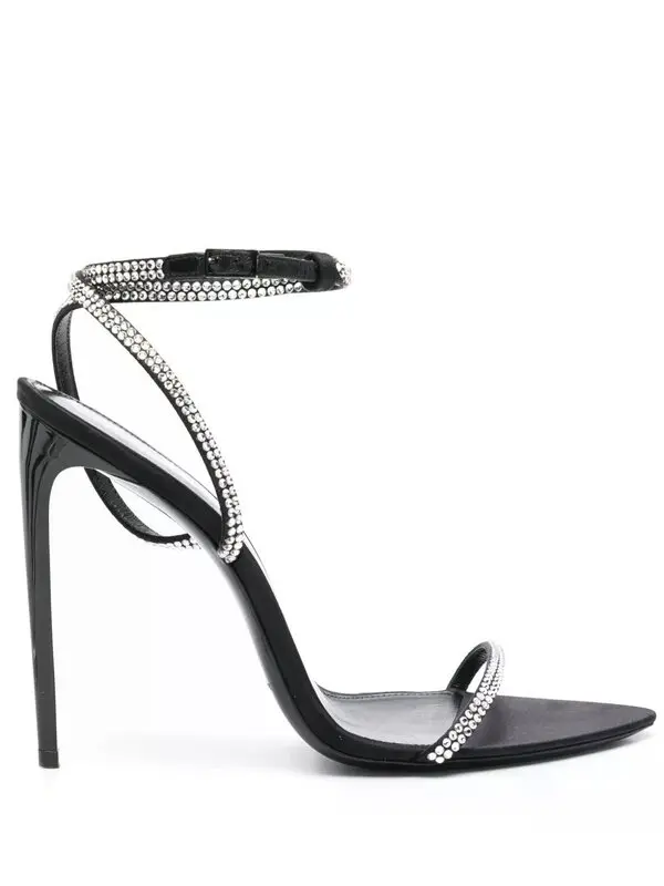 Saint Laurent 110mm Georgia Crystal Embellished Sandals
