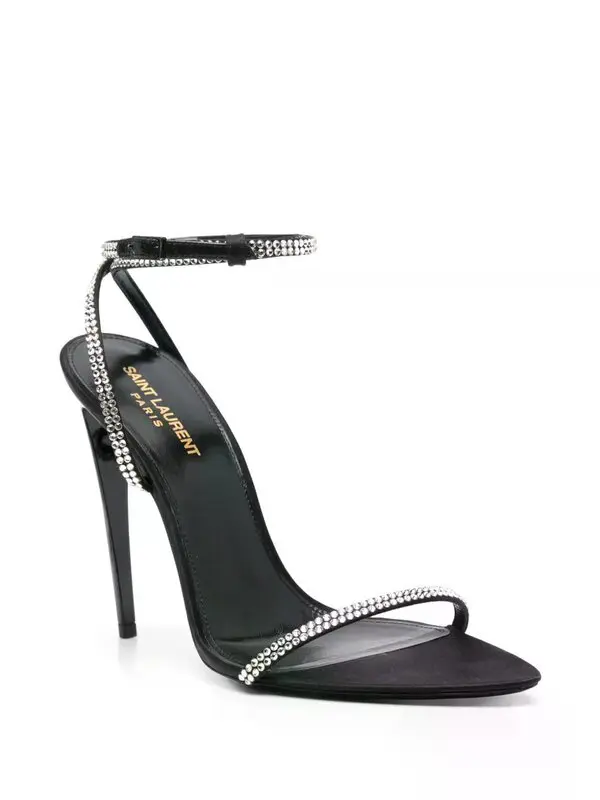 Saint Laurent 110mm Georgia Crystal Embellished Sandals