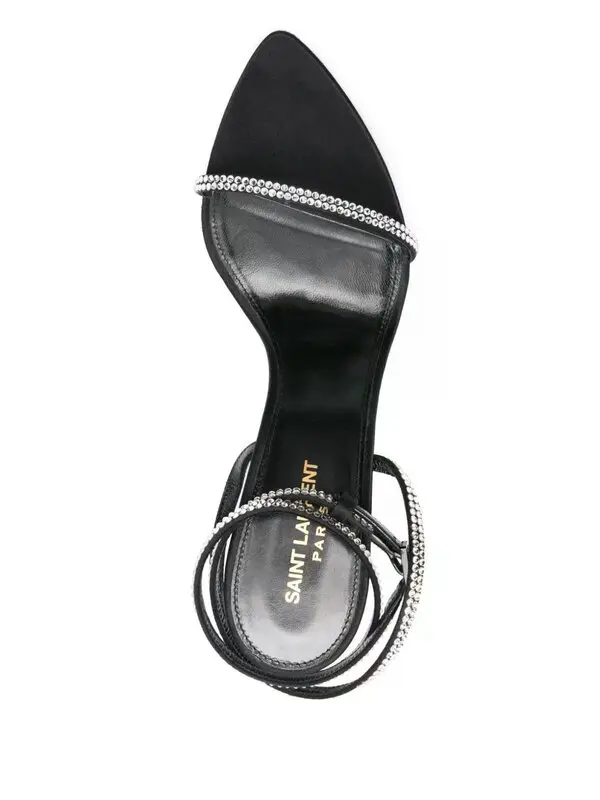 Saint Laurent 110mm Georgia Crystal Embellished Sandals