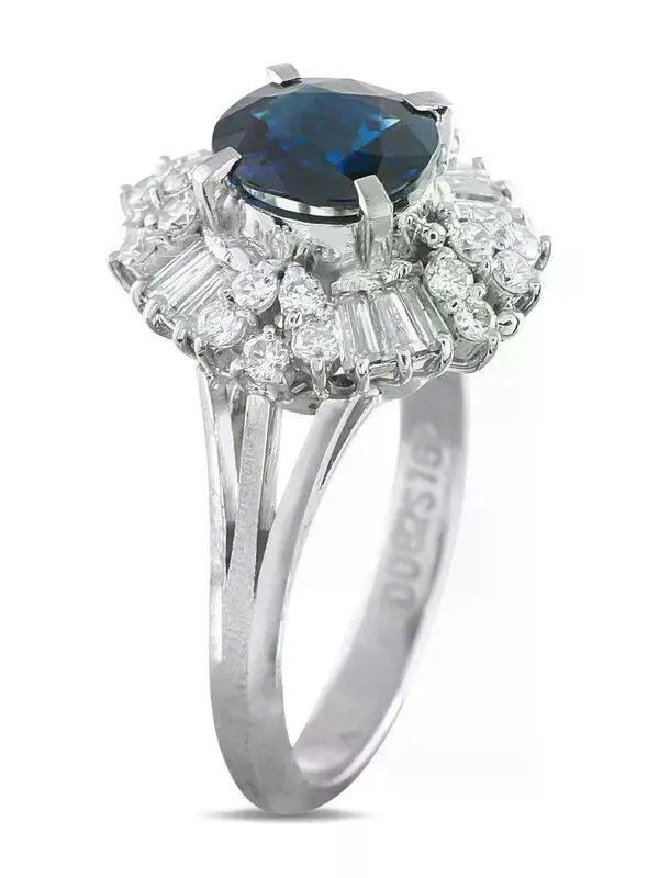 LB EXCLUSIVE Platinum Diamond And Sapphire Ring
