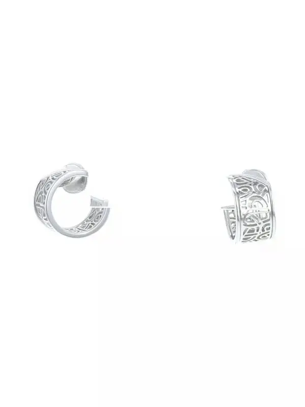 POIRAY White Gold Fil Diamond Hoop Earrings