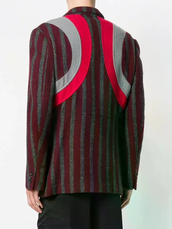 Comme Des Garçons Striped Appliqué Blazer
