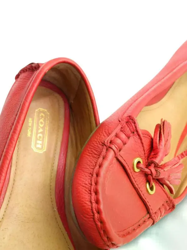 COACH VINTAGE Leather Tassel Detail Loafers