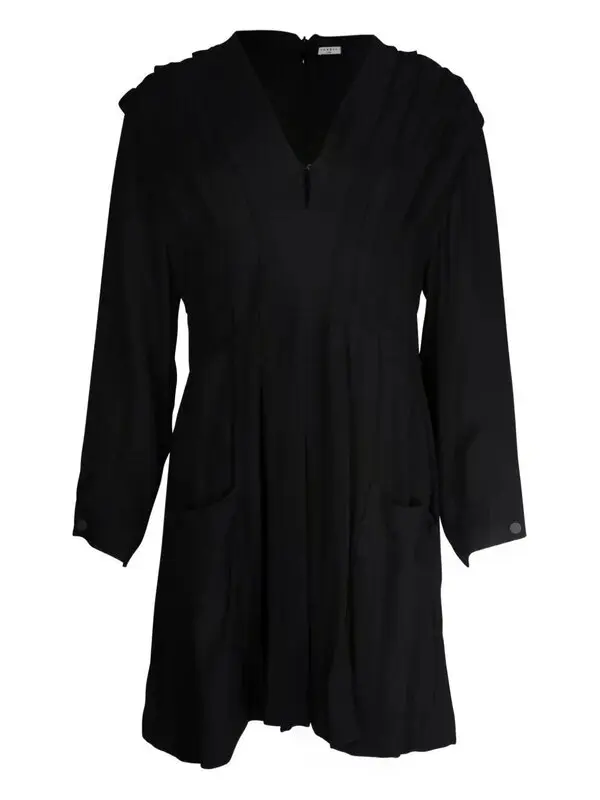 Sandro Milene Mini Dress With Pleat Detailing - Black