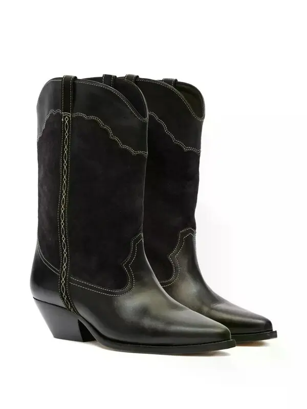 Isabel Marant Étoile Duerto Suede Panel Stitching Boots - Black