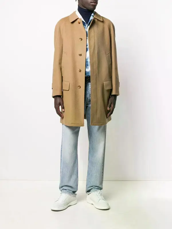 A.N.G.E.L.O. VINTAGE CULT Camel Wool Blend Classic Collar Coat