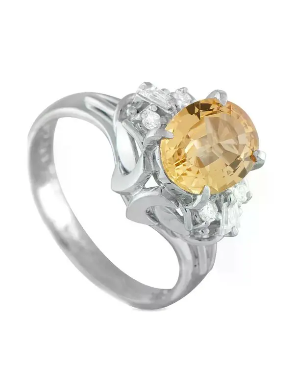 LB EXCLUSIVE Platinum Diamond And Topaz Ring - Silver