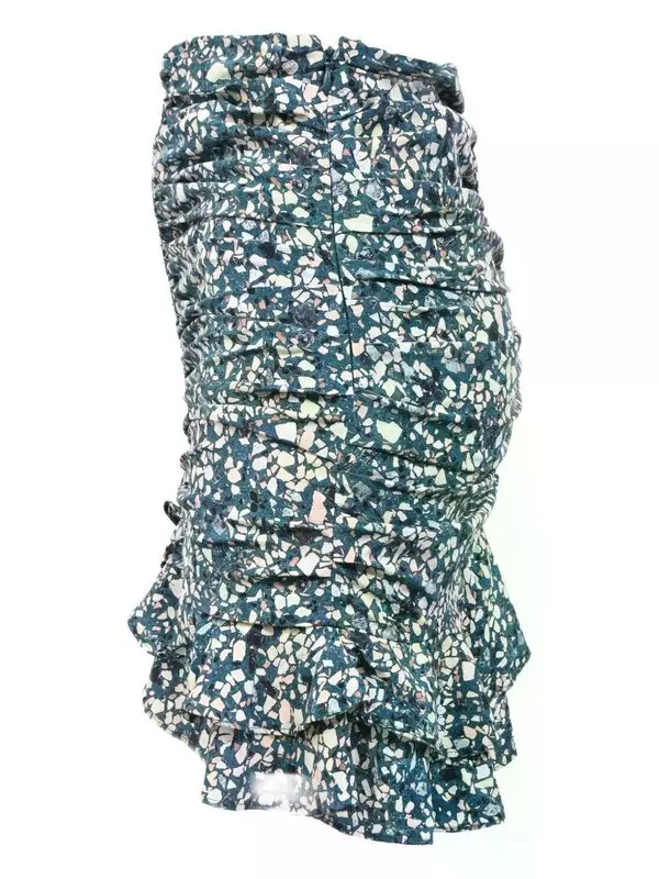 ISABEL MARANT VINTAGE Ruched Floral Mini Skirt - Blue