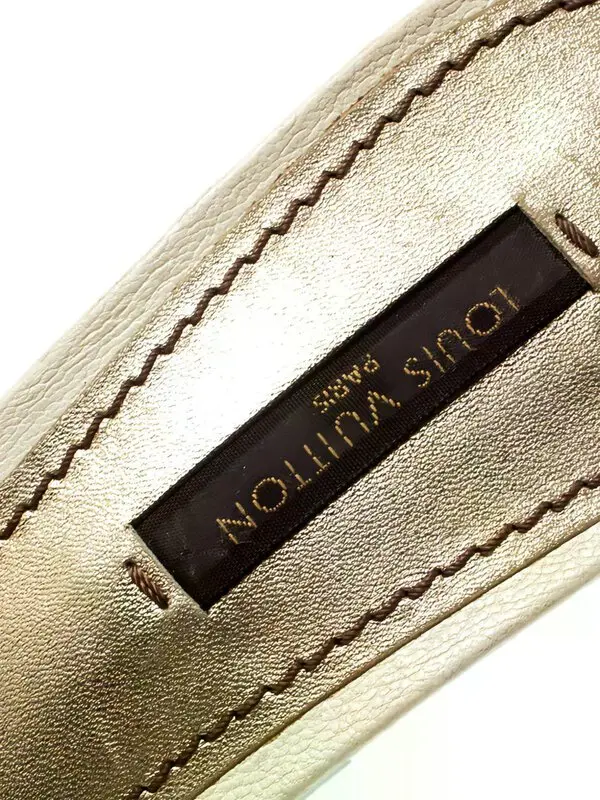 LOUIS VUITTON Leather Buckled Heeled Sandals