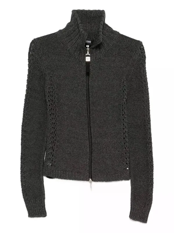 Versace Zip-up Knitted Jacket - Grey