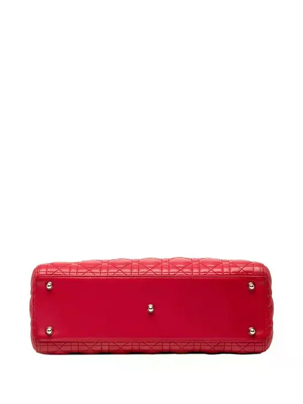 Dior Lambskin Cannage Lady Satchel - Red