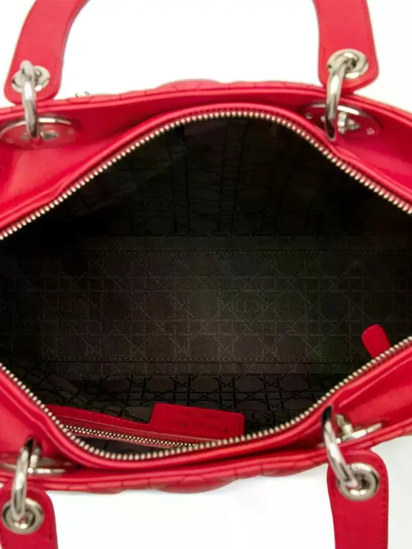 Dior Lambskin Cannage Lady Satchel - Red