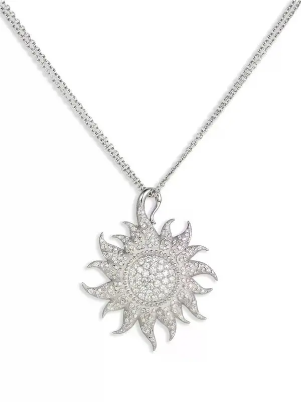 REWIND VINTAGE AFFAIRS 18k White Gold Sol Y Sombra Diamond Pendant Necklace - Silver