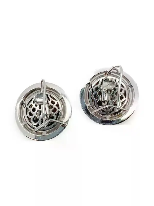JENNIFER GIBSON JEWELLERY 1940s Trifari Earrings - Silver