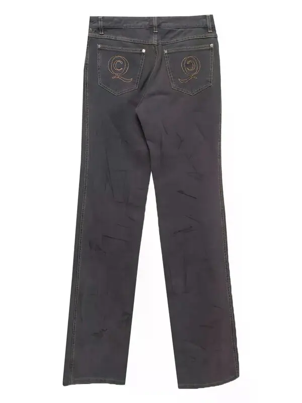 Alexander McQueen Logo Embroidered Cotton Jeans