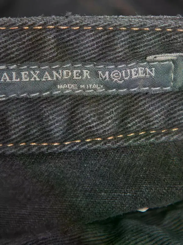 Alexander McQueen Logo Embroidered Cotton Jeans